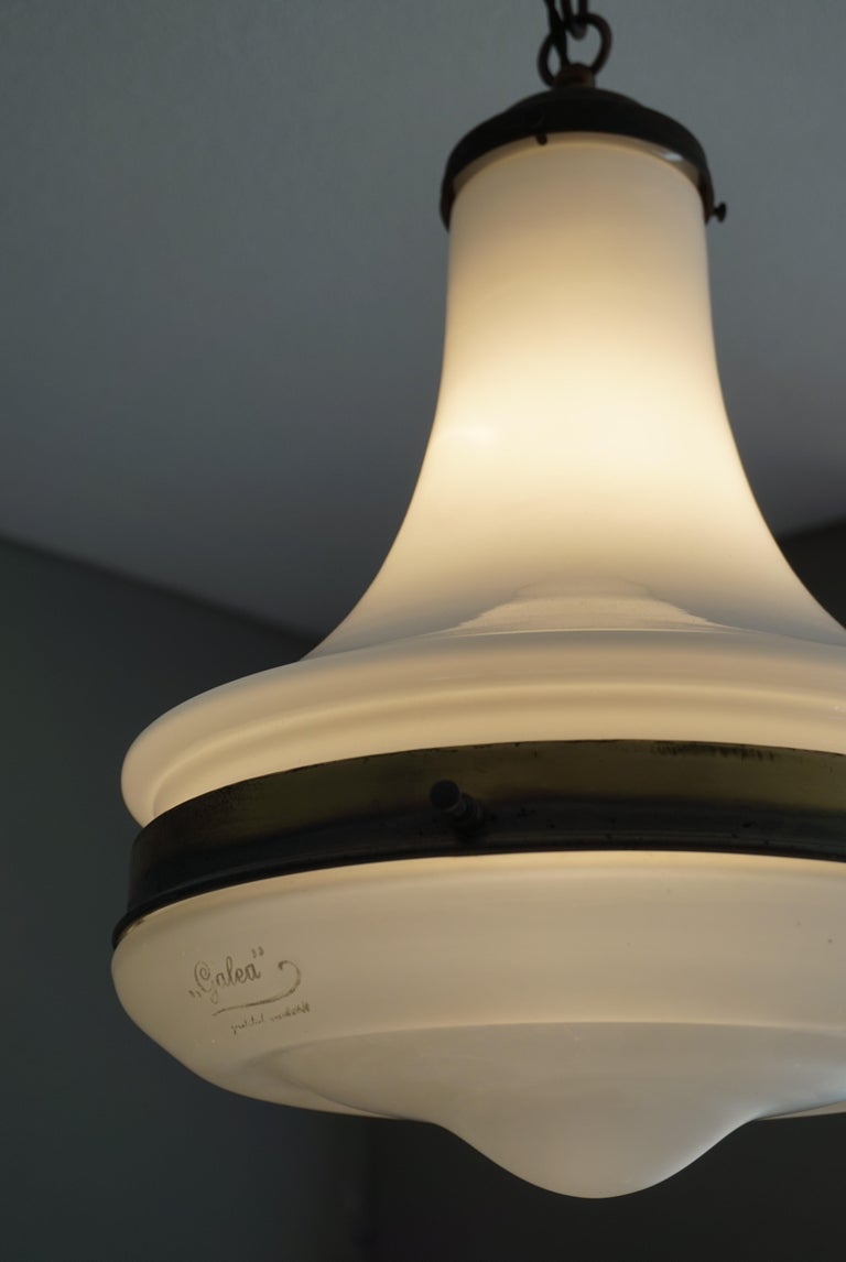 German Arts and Crafts Opaline and Glass Pendant / Light Fixture 1910 ...