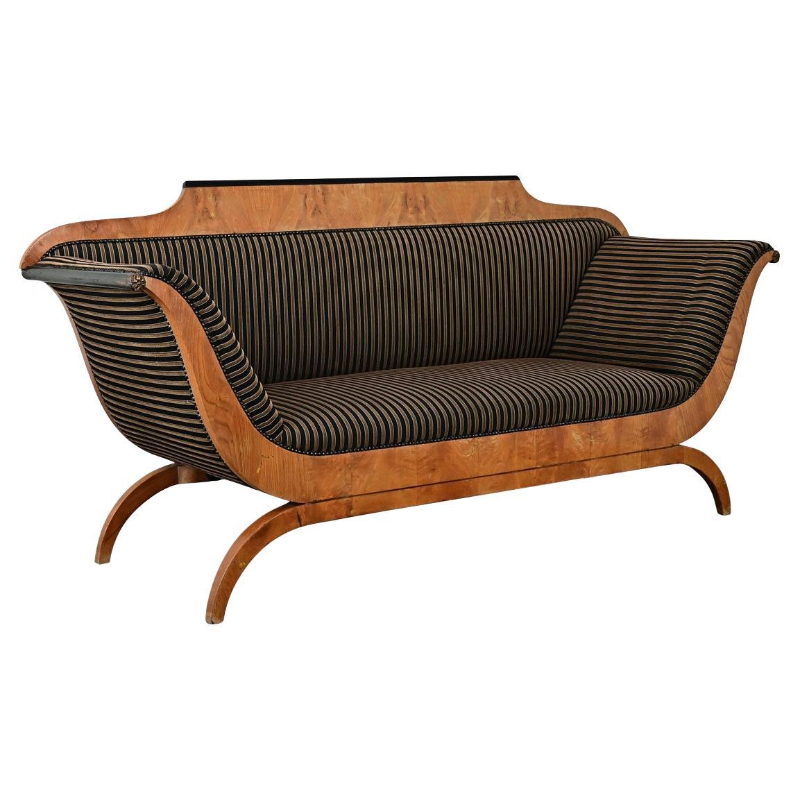 German Biedermeier Upholstered Settee For Sale at 1stDibs