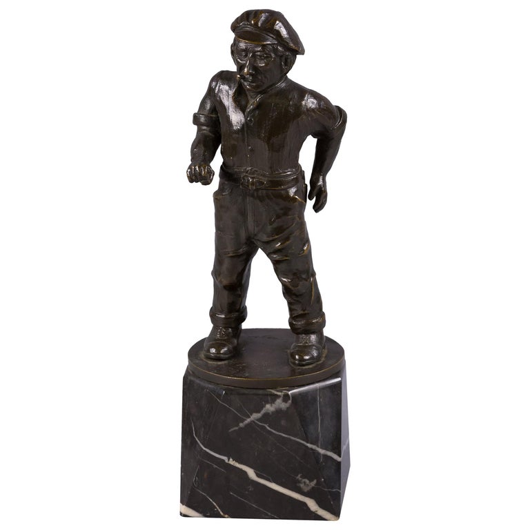 German Bronze Figure of a Seaman with Pipe, F. Staeger For Sale at 1stDibs
