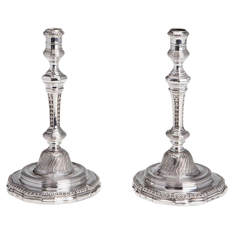 German Candlesticks from the Middle of the 18th Century with Marks For ...