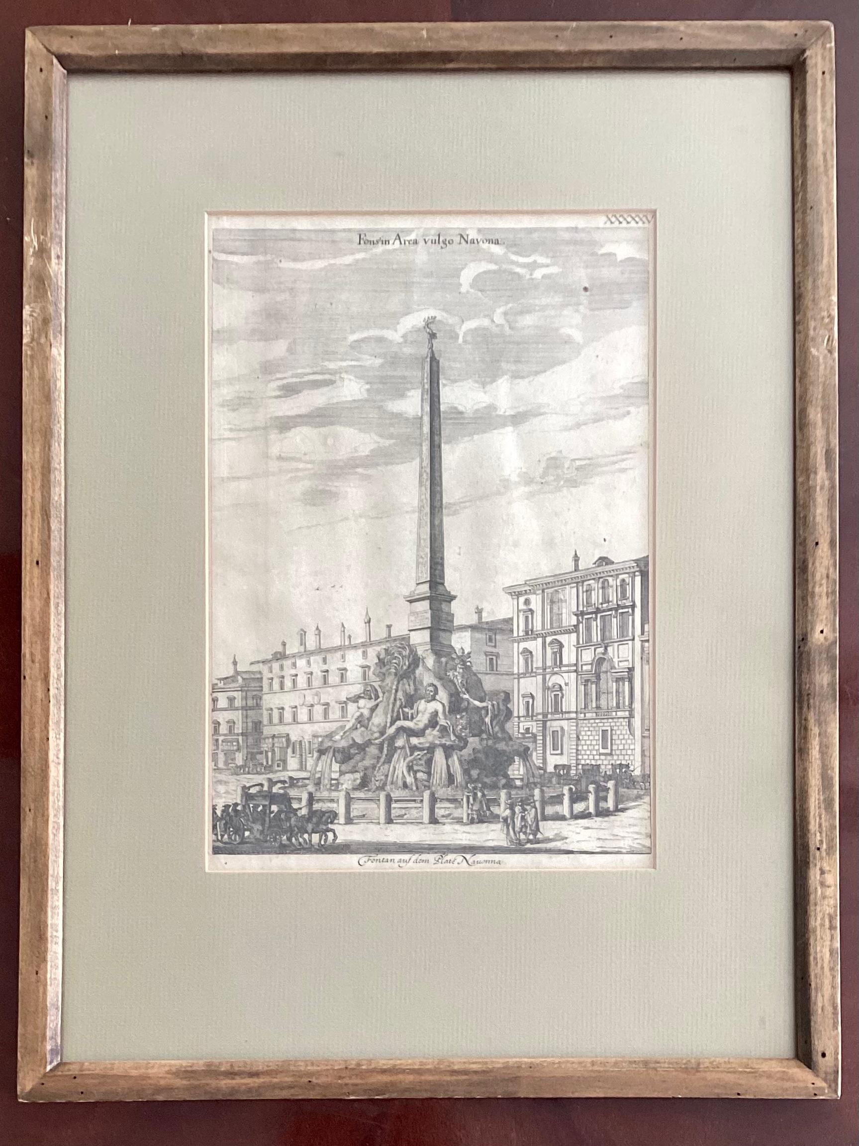 German City Square Lithograph For Sale at 1stDibs