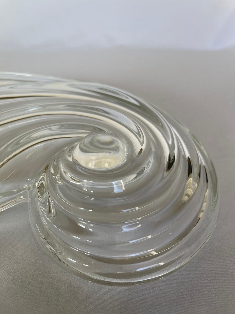 German Crystal Wave Monumental Centrepiece Serving Tray For Sale at 1stDibs