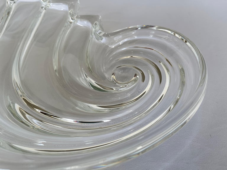 German Crystal Wave Monumental Centrepiece Serving Tray For Sale at 1stDibs