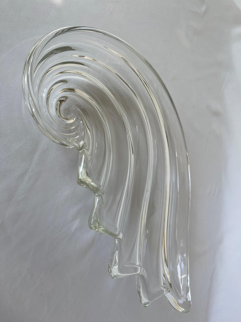 German Crystal Wave Monumental Centrepiece Serving Tray For Sale at 1stDibs