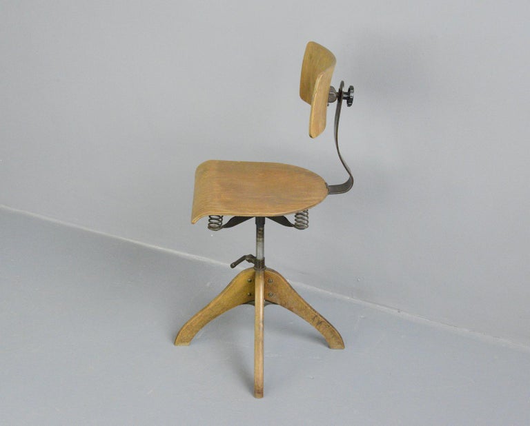 German Draftsman's Chair by Polstergleich, circa 1930s at 1stDibs