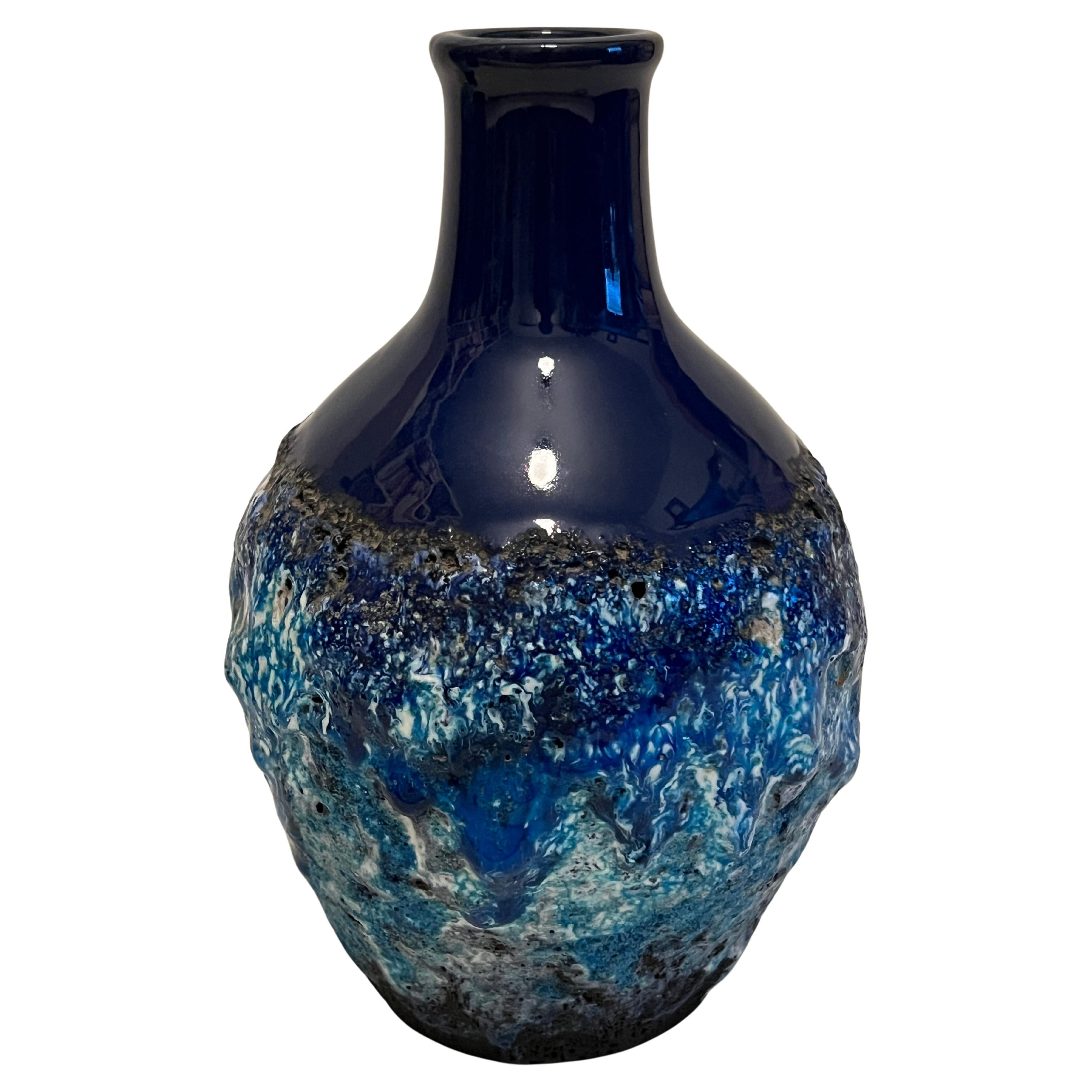 German Fat Lava Vase in Seafoam Glaze For Sale at 1stDibs