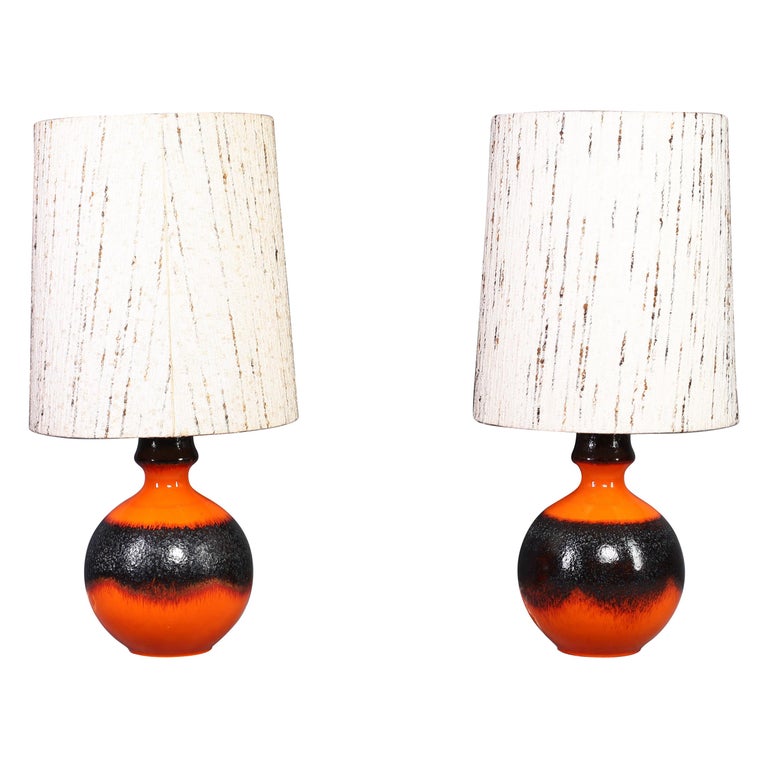 German Floor Lamps with Fat Lava Base, 1960s, Set of Two at 1stDibs