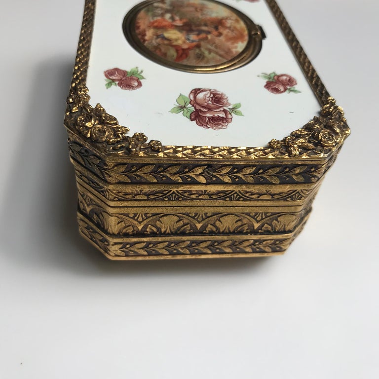 German Gilt Metal and Enamel Singing Bird Music Box, 20th Century For ...