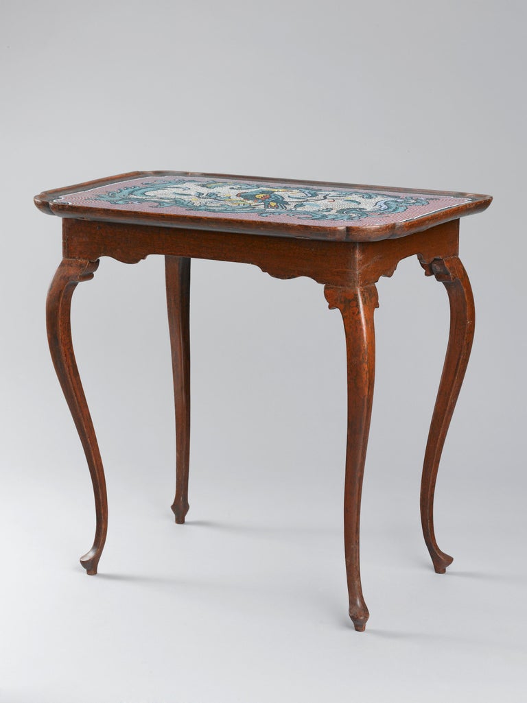 German Glass Bead Decorated Rococo Centre Table, circa 1760 at 1stDibs