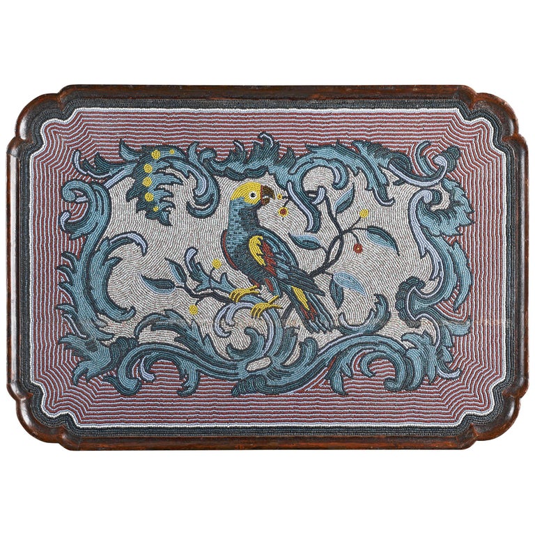 German Glass Bead Decorated Rococo Centre Table, circa 1760 at 1stDibs