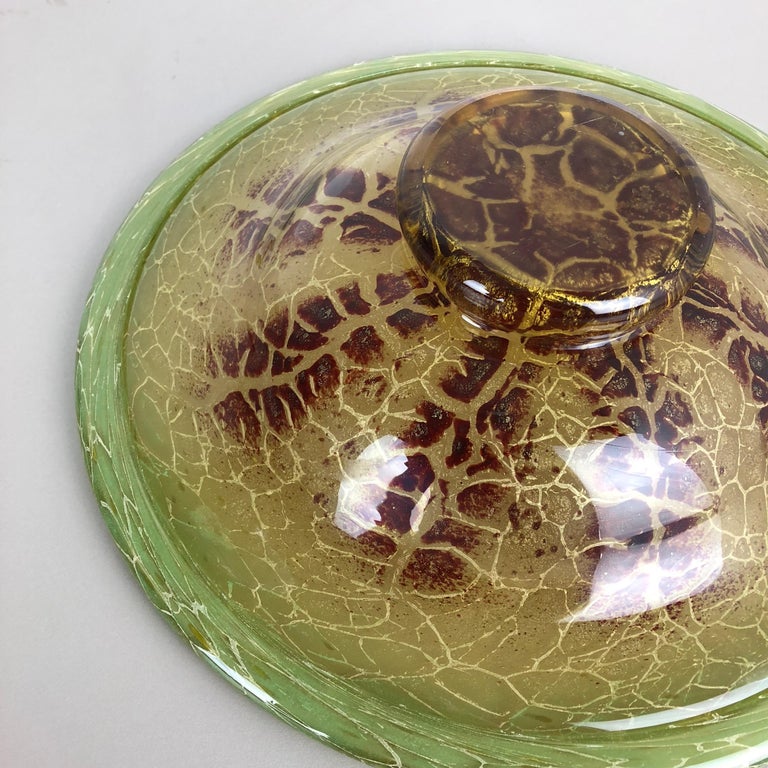 German Glass Bowl By Karl Wiedmann For Wmf Ikora 1930s Bauhaus Art