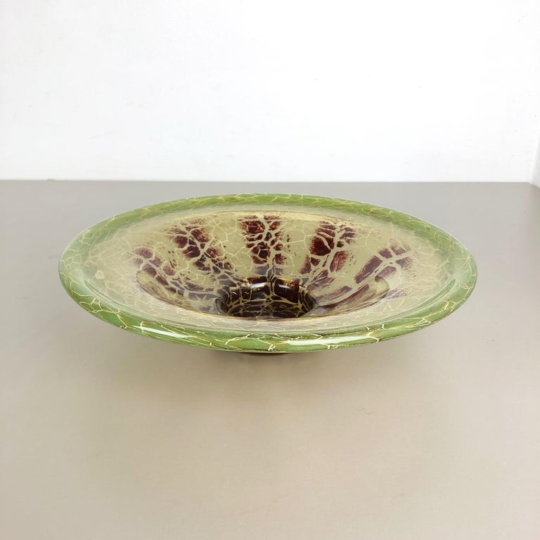 German Glass Bowl By Karl Wiedmann For Wmf Ikora 1930s Bauhaus Art