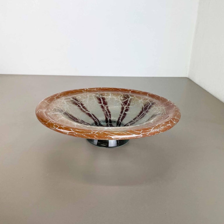 German Glass Bowl by Karl Wiedmann for WMF Ikora, 1930s Baushaus Art ...