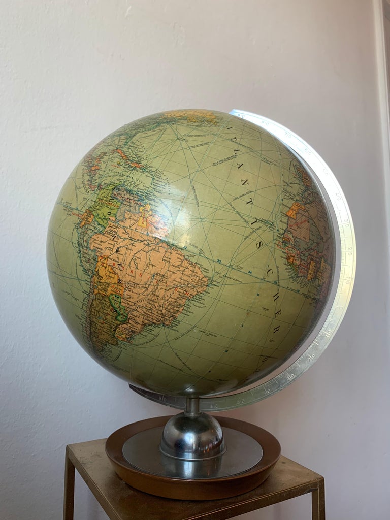 German Globe circa 1940 printed by JRO Globus Munchen, Bauhaus Globe at ...