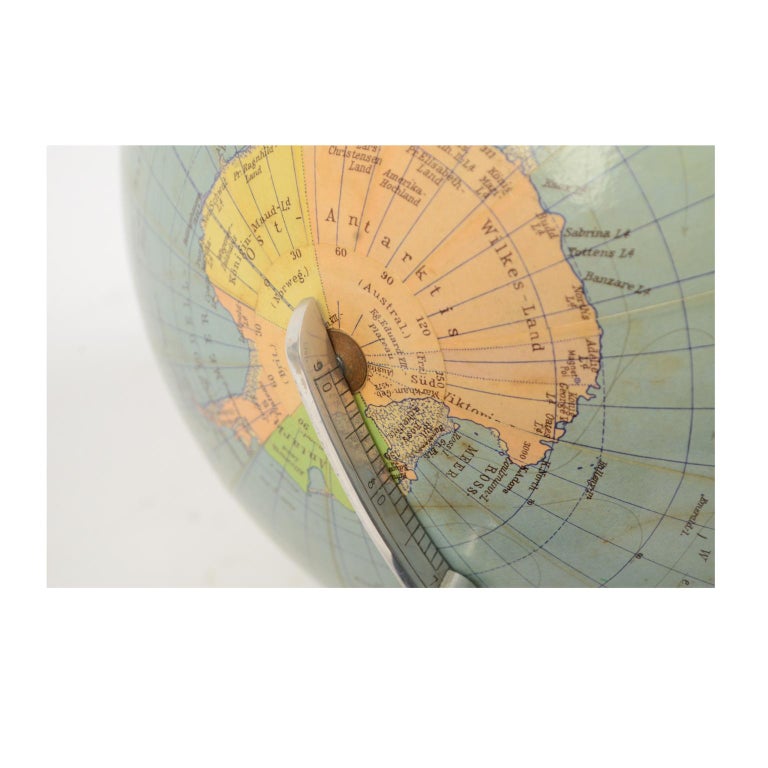 German Globe Columbus Erdglobus Made in the 1940s Wooden Base at 1stDibs