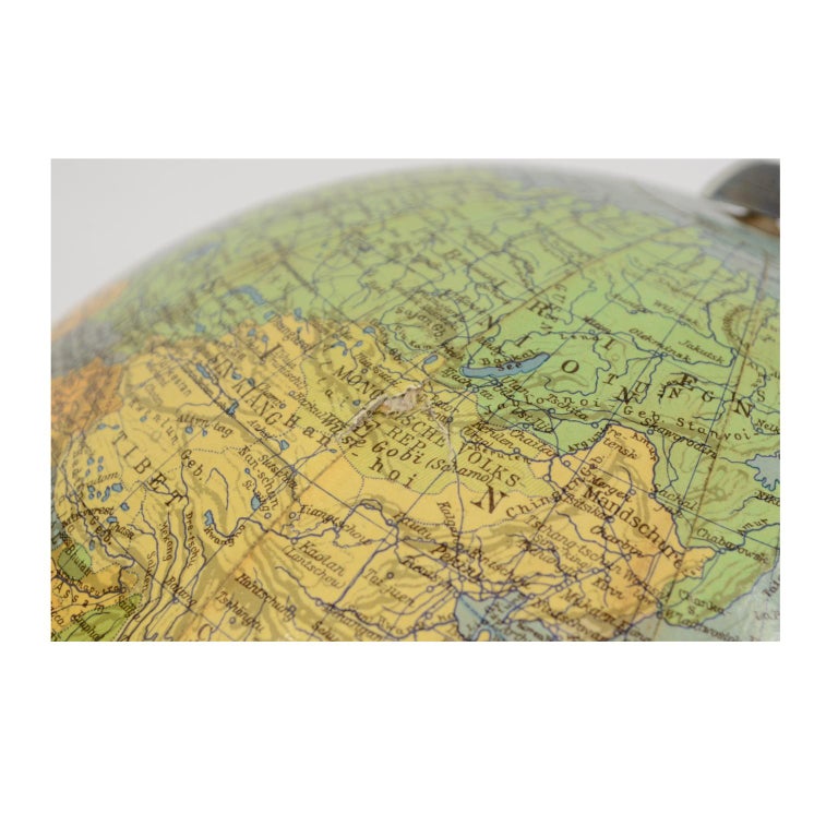 German Globe Columbus Erdglobus Made in the 1940s Wooden Base at 1stDibs