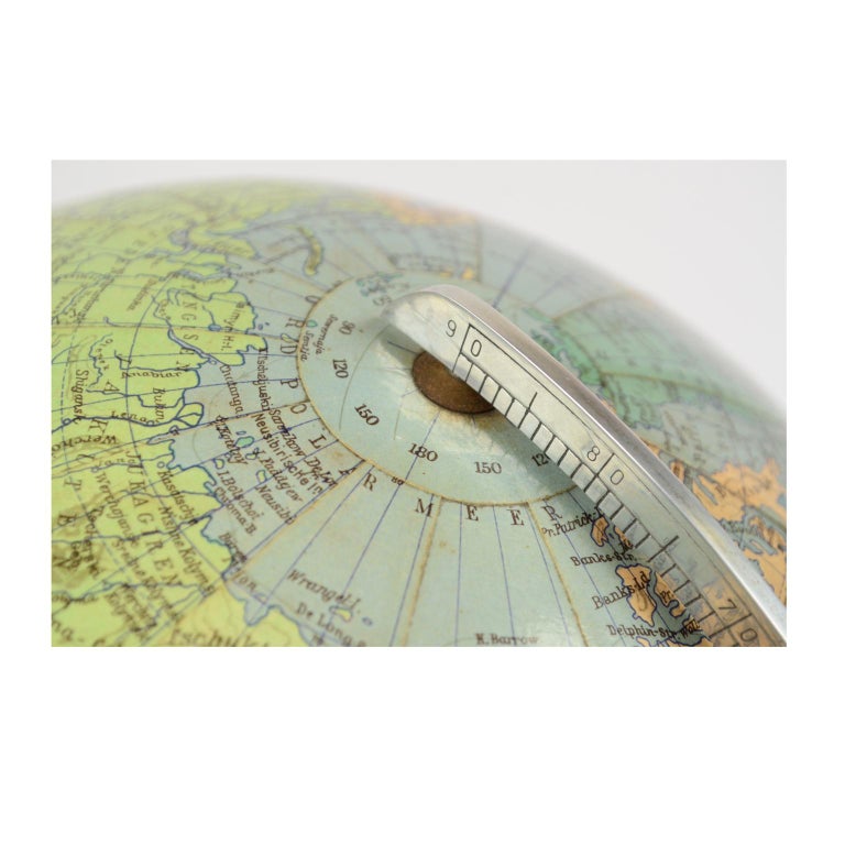 German Globe Columbus Erdglobus Made in the 1940s Wooden Base at 1stDibs