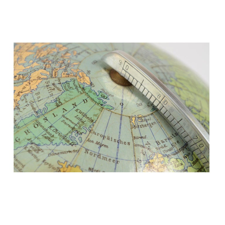 German Globe Columbus Erdglobus Made in the 1940s Wooden Base at 1stDibs