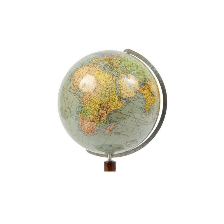 German Globe Columbus Erdglobus Made in the 1940s Wooden Base at 1stDibs