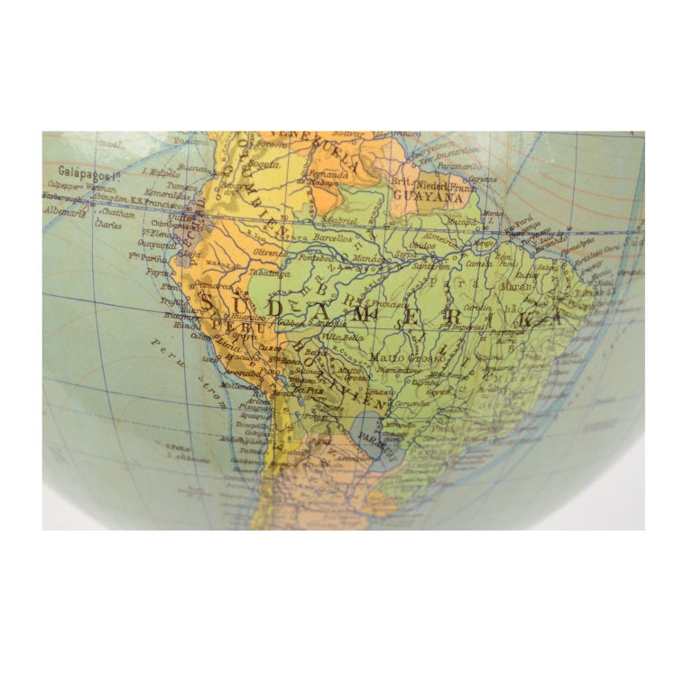 German Globe Columbus Erdglobus Made in the 1940s Wooden Base at 1stDibs