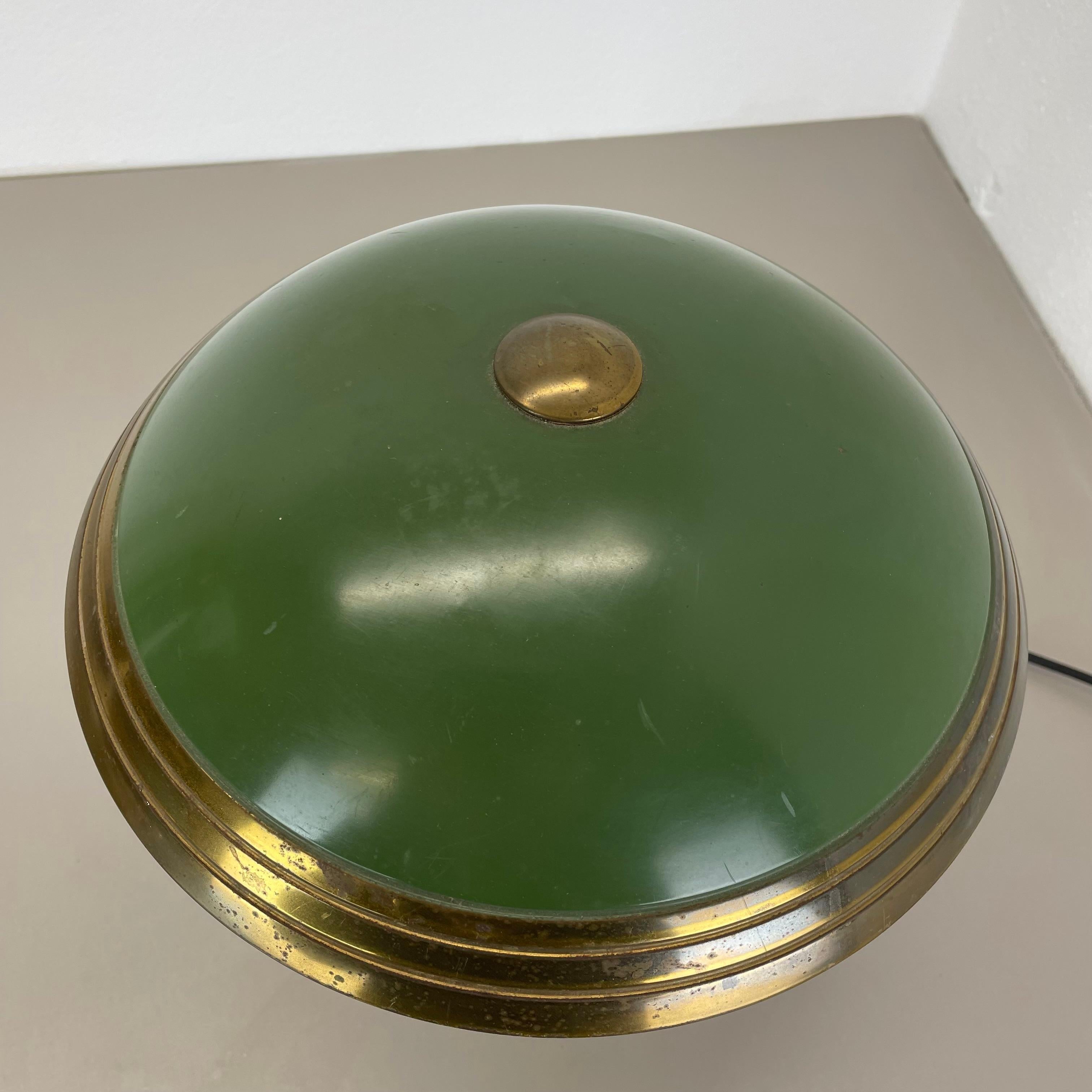 German Green Bauhaus brass and metal Table Light by HELO LIGHTS ...