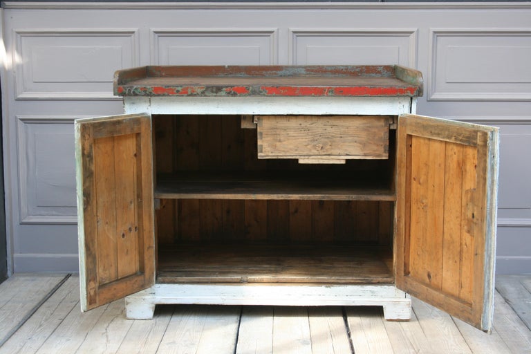 German Industrial Vintage Workbench Worktable in Original Paint at 1stdibs