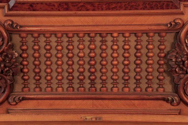 German Late Renaissance Pfaffe Piano Carved Mock Roll Top Fall Barley ...