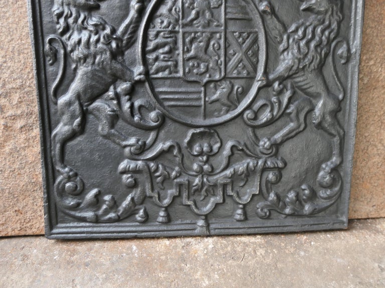 German Louis XIV Style 'Coat of Arms' Fireback For Sale at 1stDibs