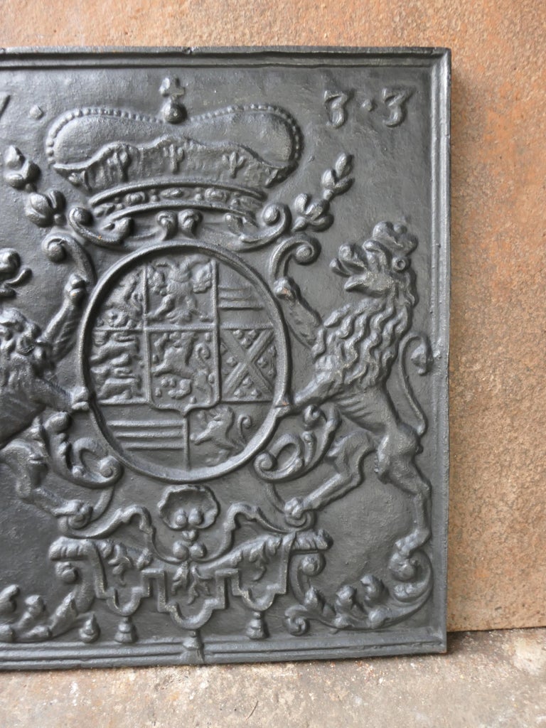 German Louis XIV Style 'Coat of Arms' Fireback For Sale at 1stDibs