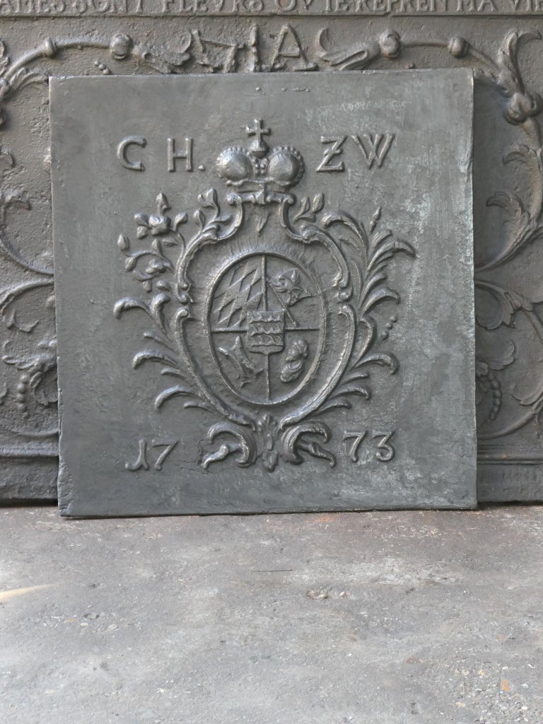 German Louis XIV Style 'Coat of Arms' Fireback For Sale at 1stDibs