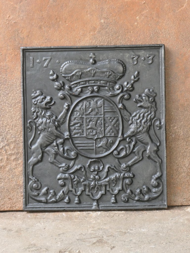 German Louis XIV Style 'Coat of Arms' Fireback For Sale at 1stDibs