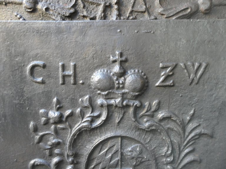 German Louis XIV Style 'Coat of Arms' Fireback For Sale at 1stDibs
