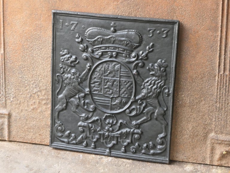 German Louis XIV Style 'Coat of Arms' Fireback For Sale at 1stDibs