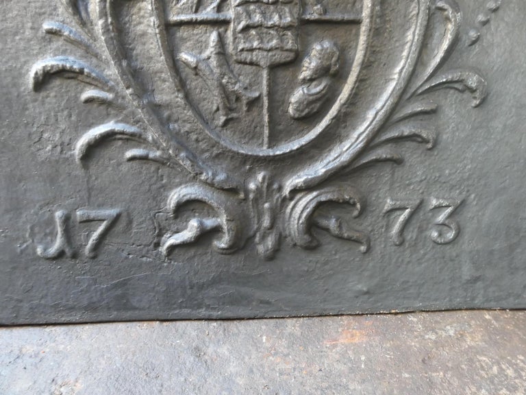 German Louis XIV Style 'Coat of Arms' Fireback For Sale at 1stDibs