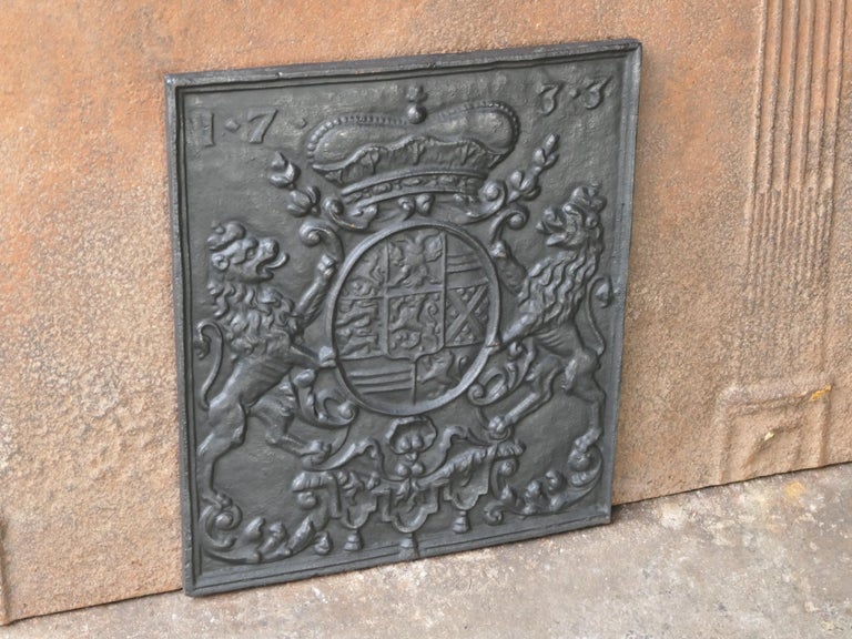 German Louis XIV Style 'Coat of Arms' Fireback For Sale at 1stDibs