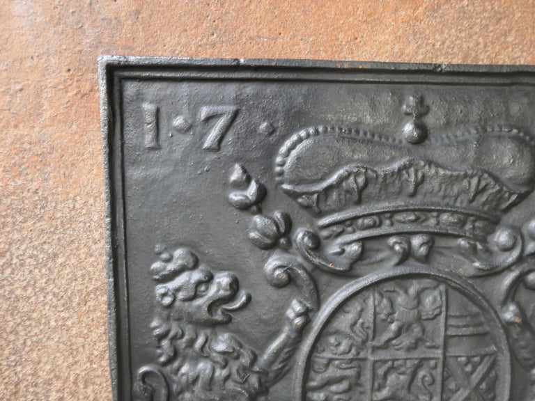 German Louis XIV Style 'Coat of Arms' Fireback For Sale at 1stDibs