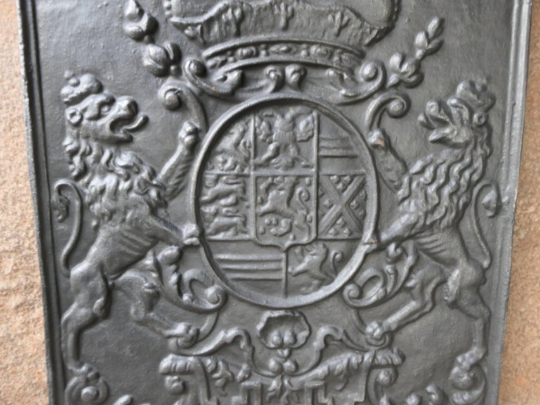 German Louis XIV Style 'Coat of Arms' Fireback For Sale at 1stDibs