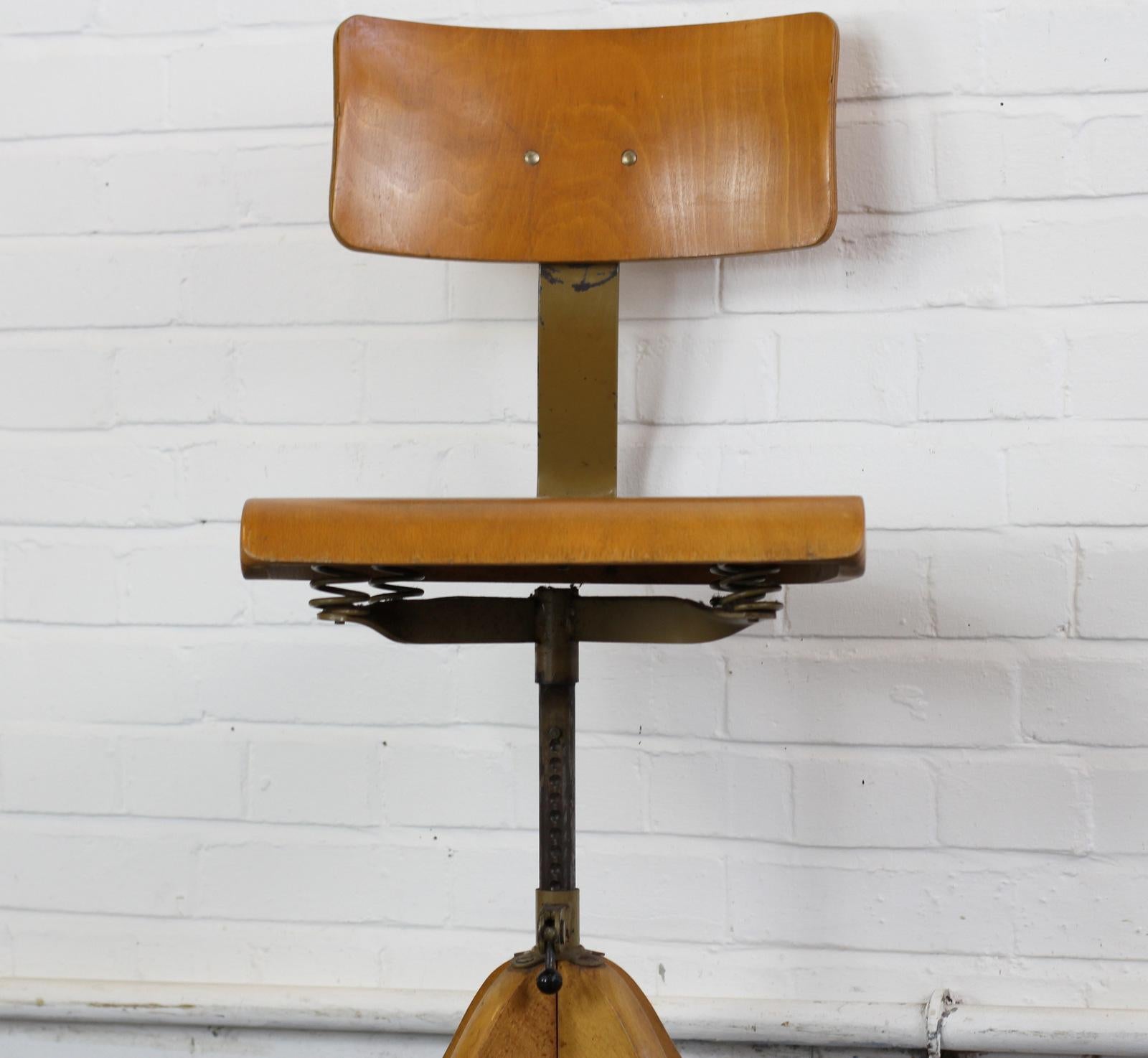 German Machinists Chair by Polstergleich, circa 1940s at 1stDibs