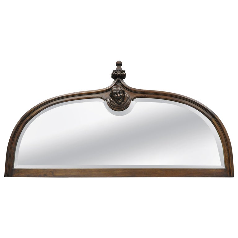 German Medieval over Mantel Mirror with Carved Medieval Monk Face to ...