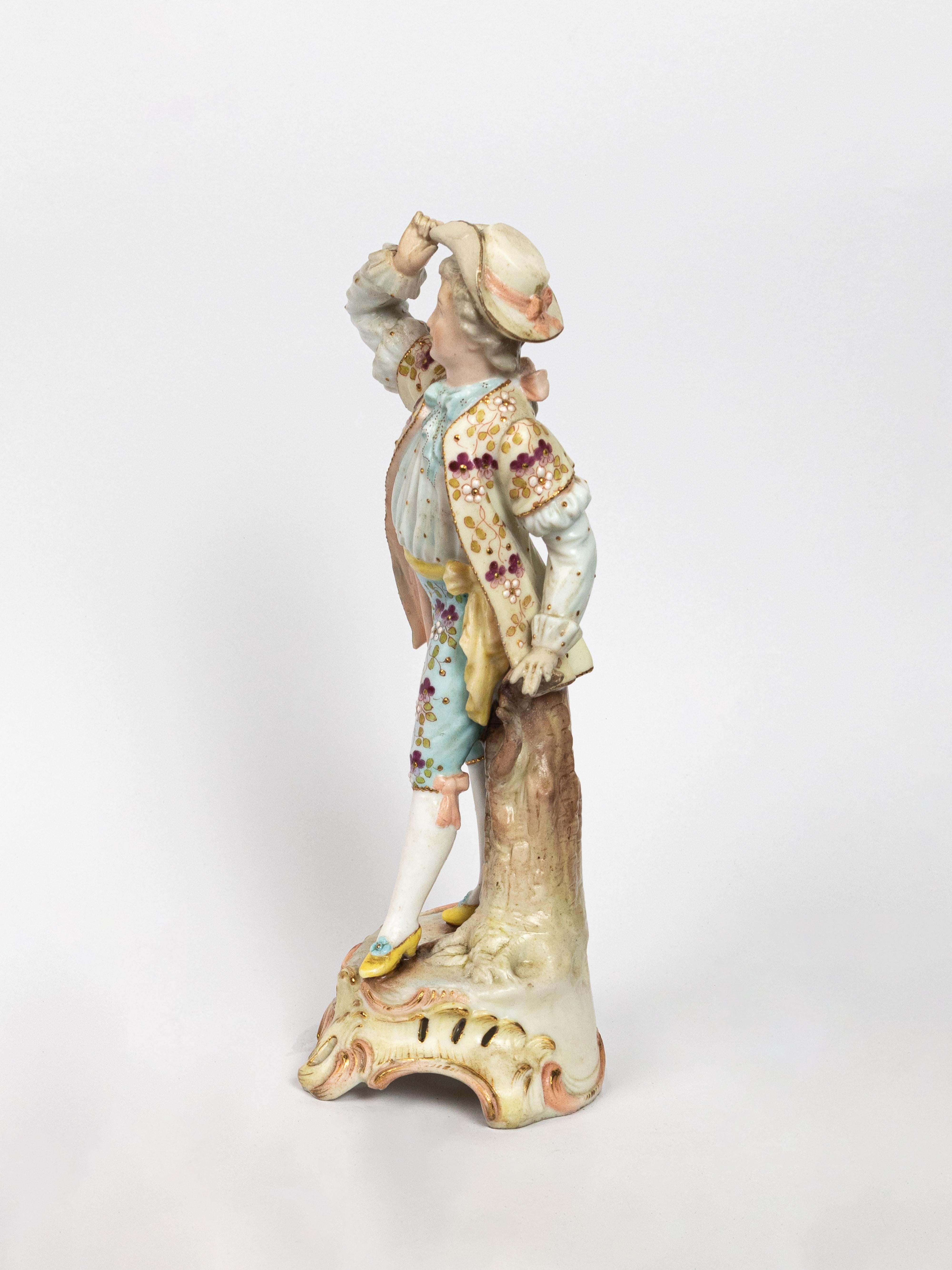 German Meissen Porcelain Couple Figurines, 19th Century For Sale at 1stDibs