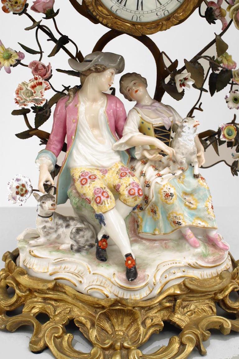 German Meissen Porcelain Clock For Sale at 1stDibs