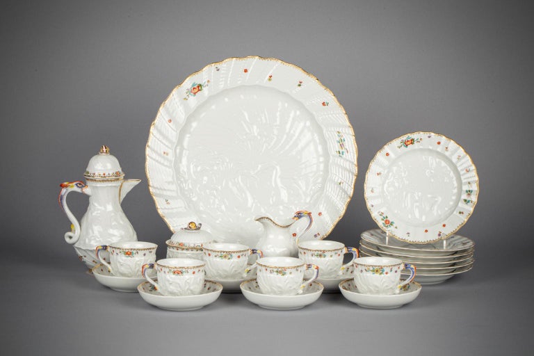 German Meissen Porcelain Swan Service Pattern Part Coffee Service, 20th ...