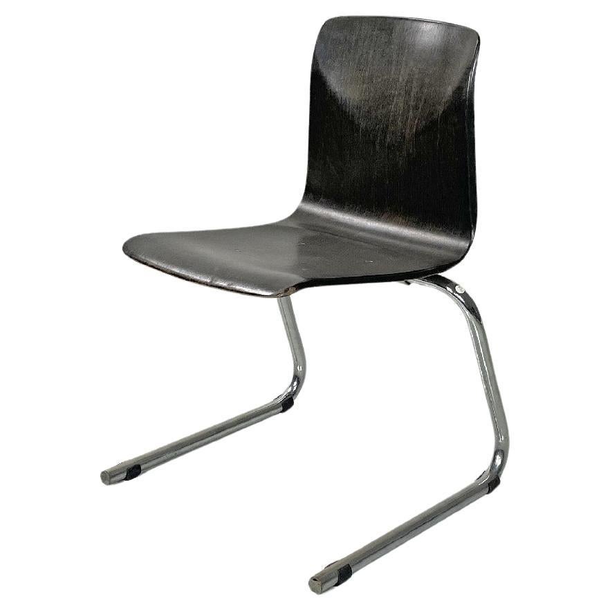 German mid-century modern black painted wood chair by Pagholz, 1960s ...