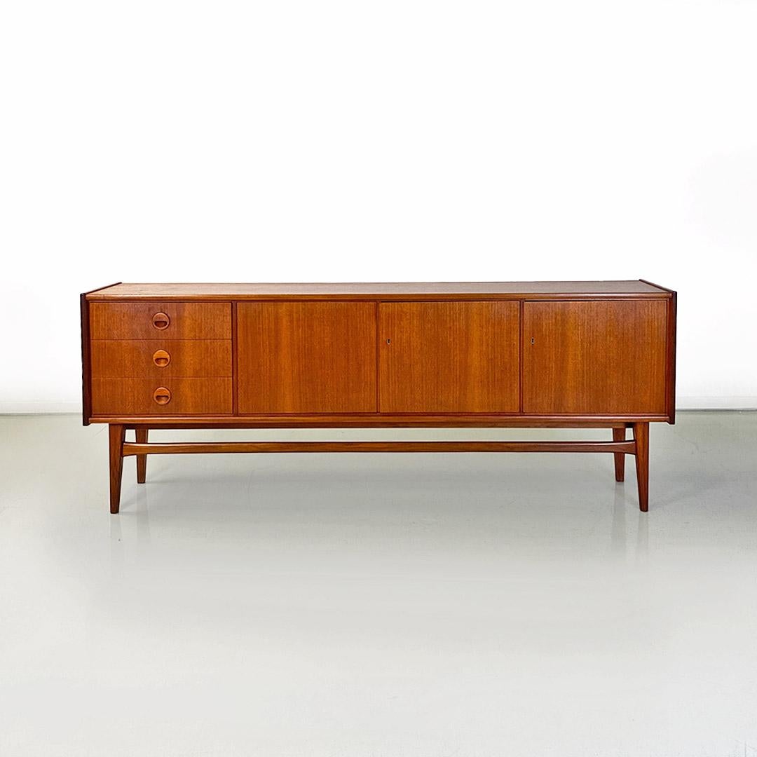 German mid century modern teak wood sideboard by Bartels, 1960s For ...