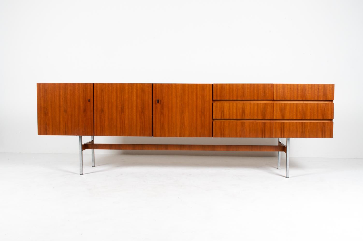 German Mid-Century Teak and Rosewood Sideboard by Musterring ...