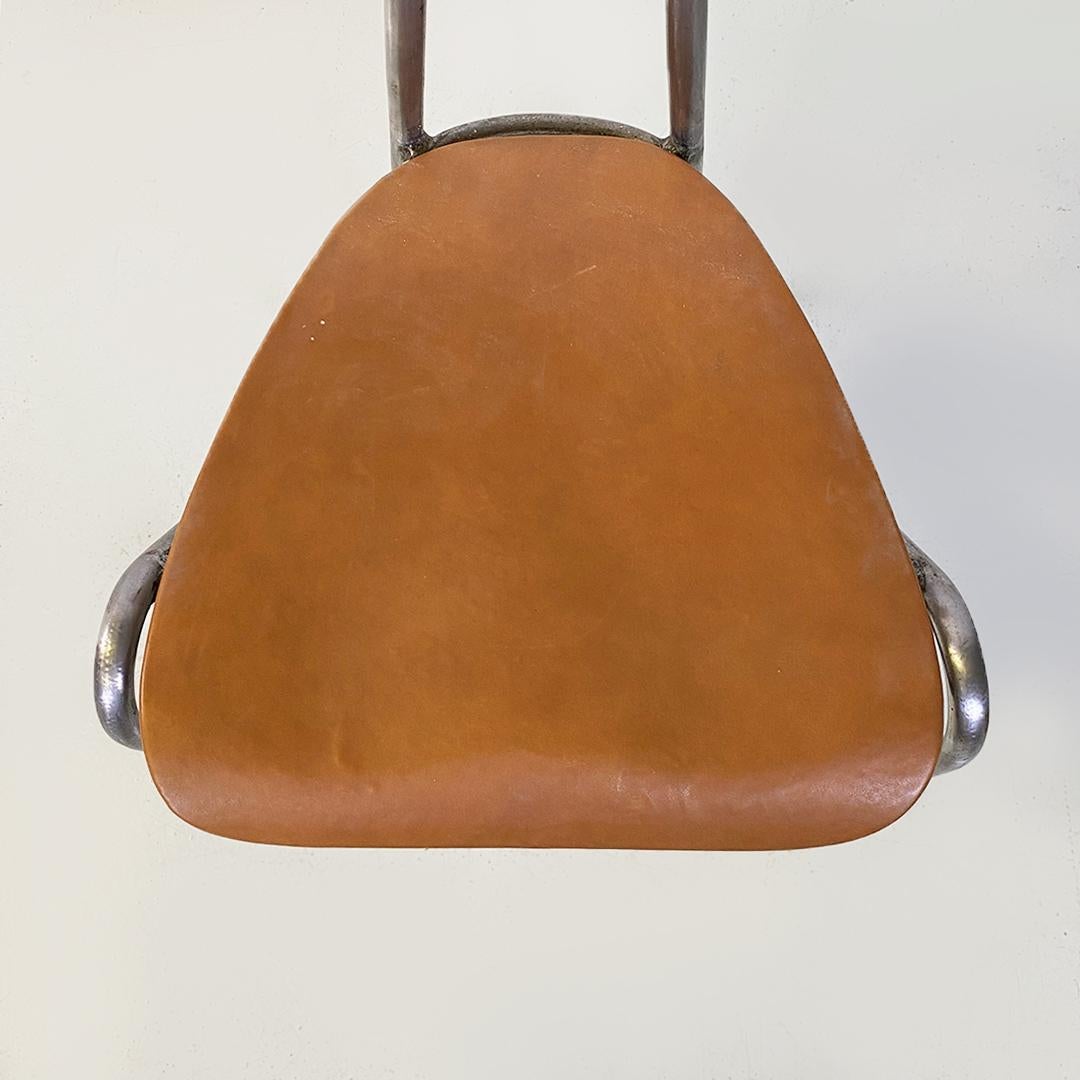 German Midcentury Wood, Leather and Metal Stackable Chairs Bauhaus ...