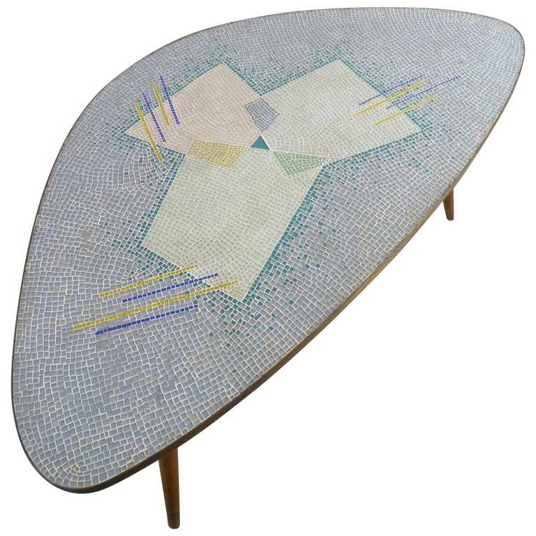 German Midcentury Glas Mosaic Table Coffeetable by Berthold Muller ...