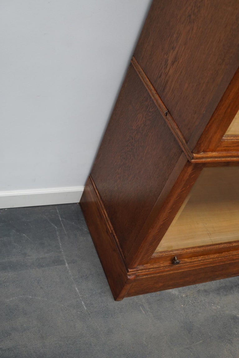 German Oak Bookcase with Folding Doors in Style of Globe Wernicke, Ca ...