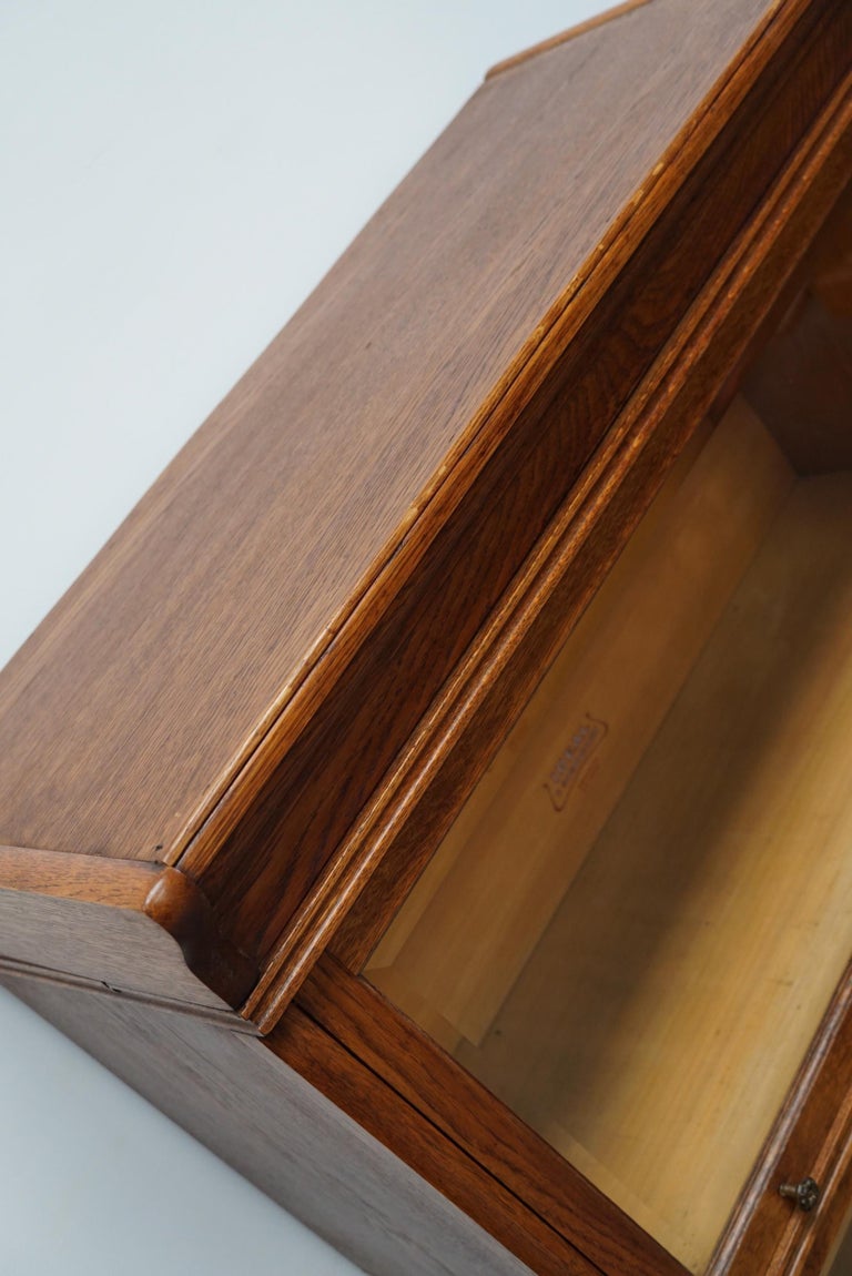 German Oak Bookcase with Folding Doors in Style of Globe Wernicke, Ca ...