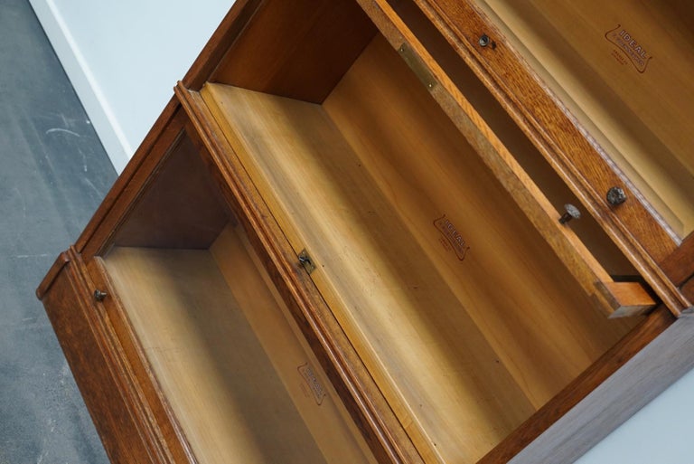 German Oak Bookcase with Folding Doors in Style of Globe Wernicke, Ca ...